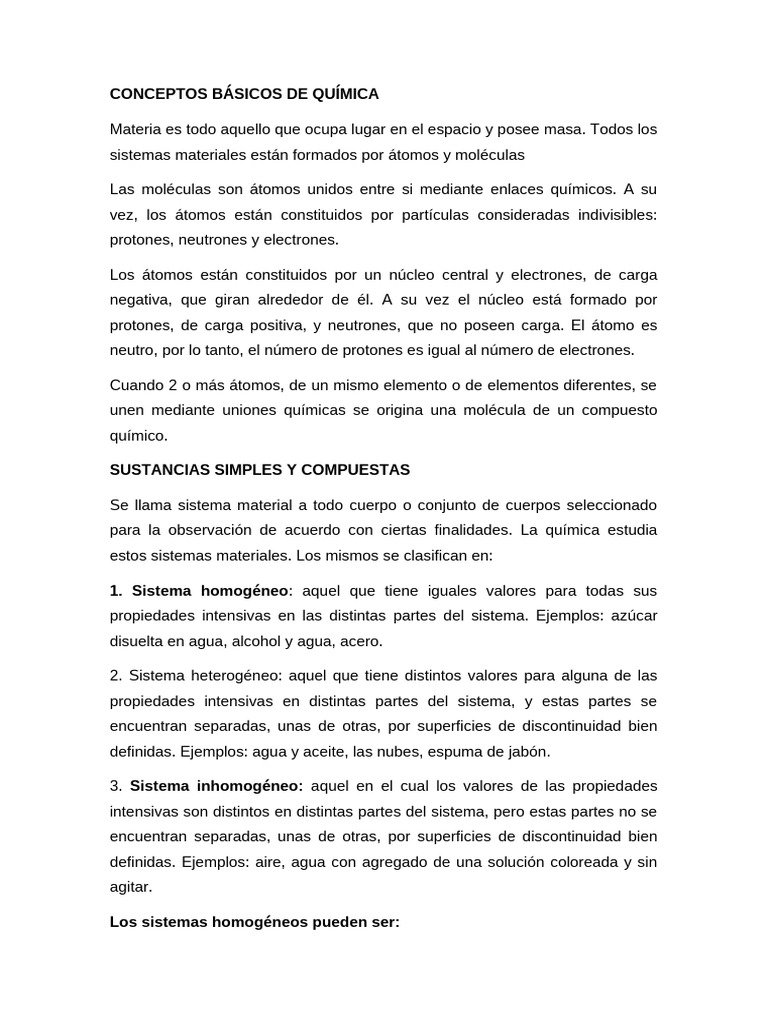 Conceptos Básicos de Química | PDF