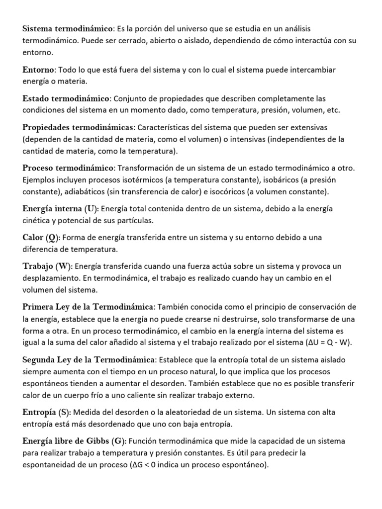 Act. 3 Lista de Conceptos Básicos de Termodinámica | PDF