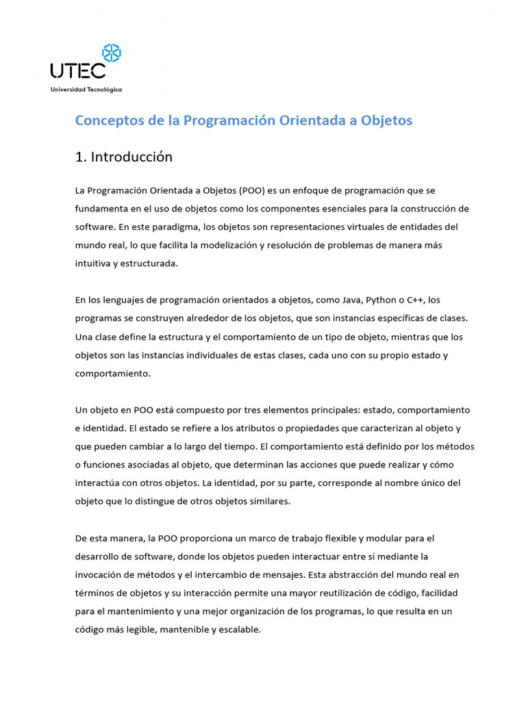 Conceptos de POO y UML | PDF