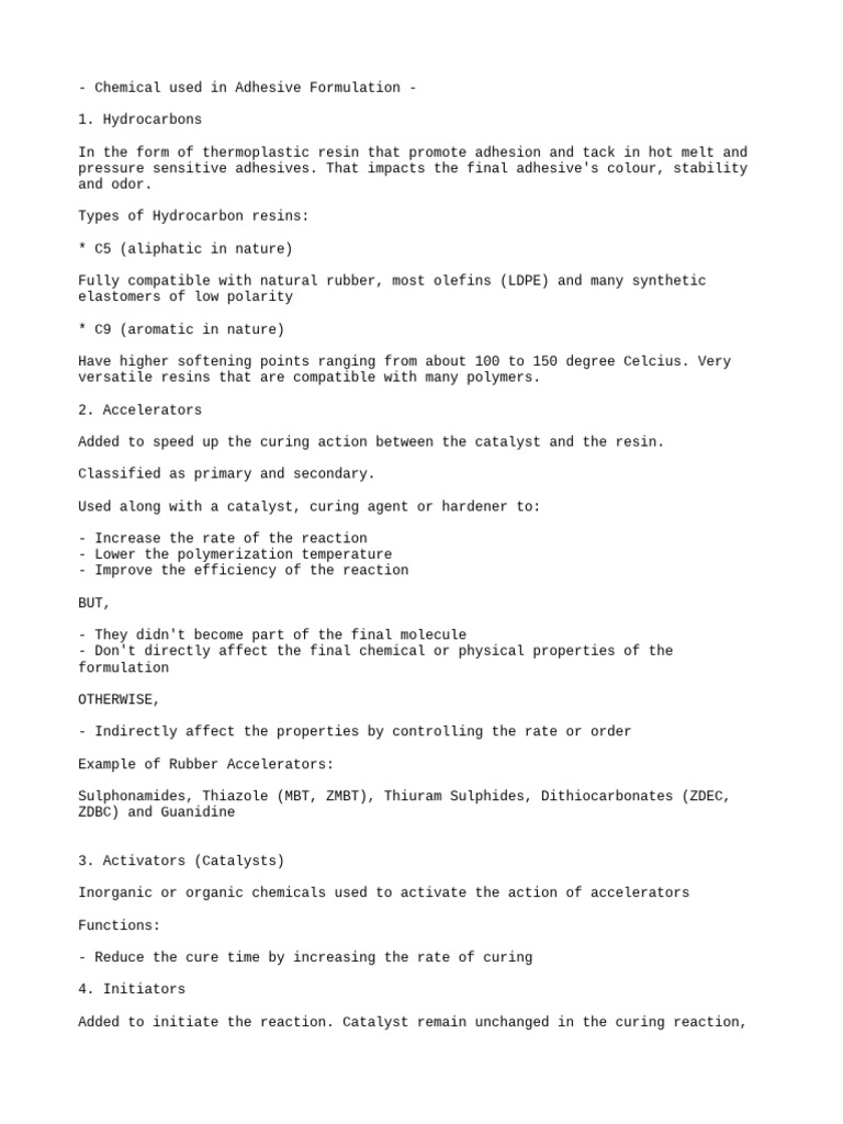 Adhesive Formulation | PDF