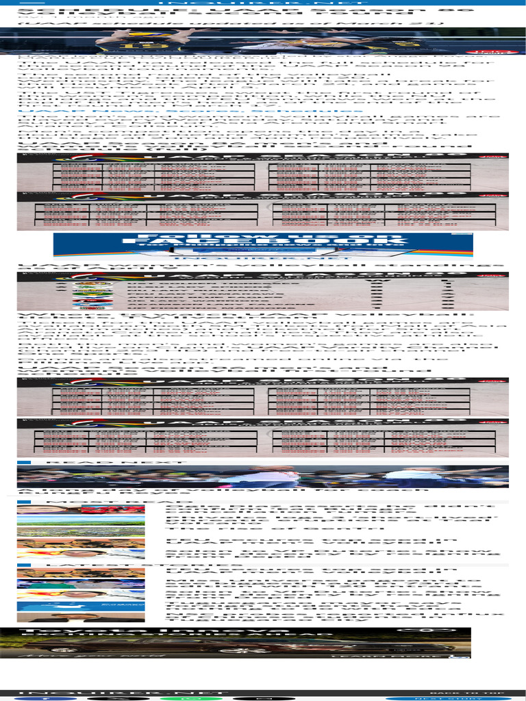 SCHEDULE UAAP Season 86 Volleyball Second Round 2 | PDF | Sports ...