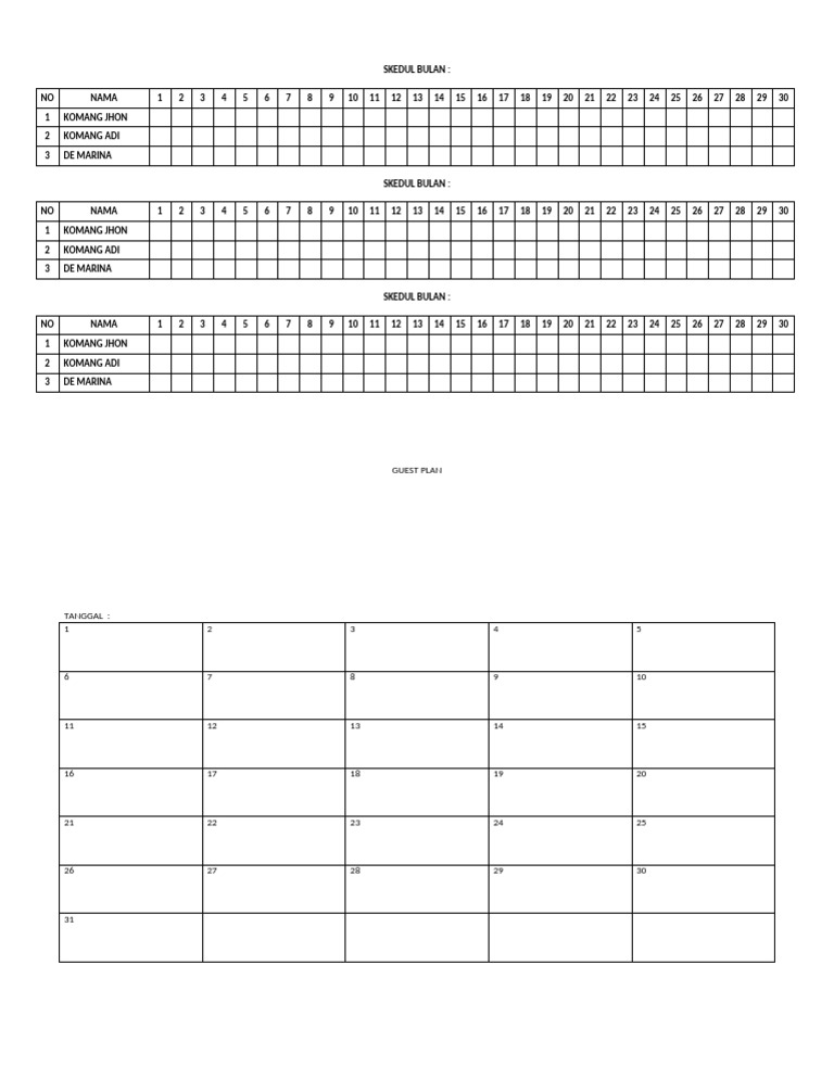 Skedul Bulan | PDF