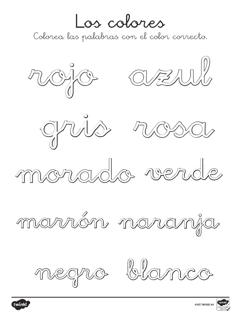 Es Cfe MFL 50 Los Colores Hoja de Colorear | PDF