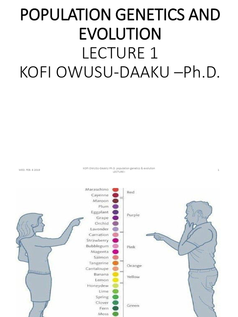 Population Genetics Lecture 1 | PDF