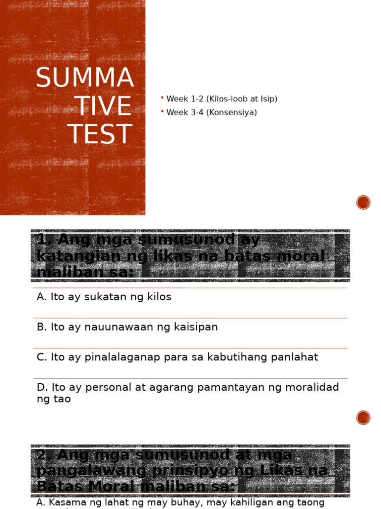 ESP 10-MODYUL 3 Kalayaan - Pagsusulit | PDF