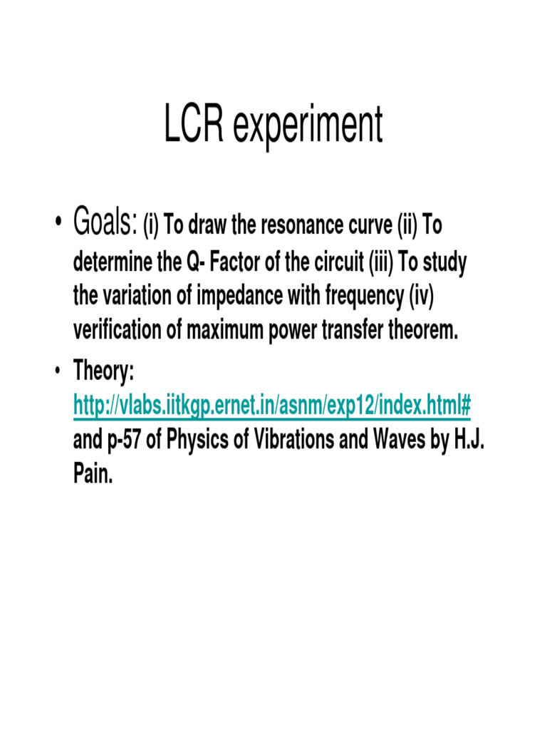 LCR Circuit experiment | PDF