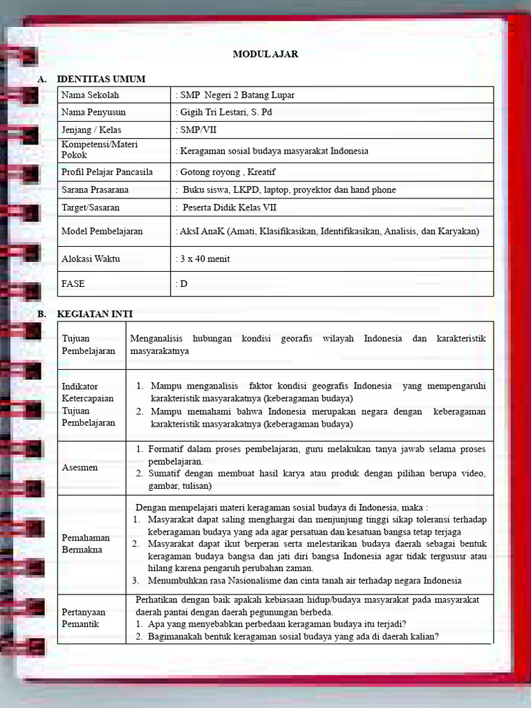 Modul Ajar Interaksi Sosial | PDF | Seni & Disiplin Bahasa