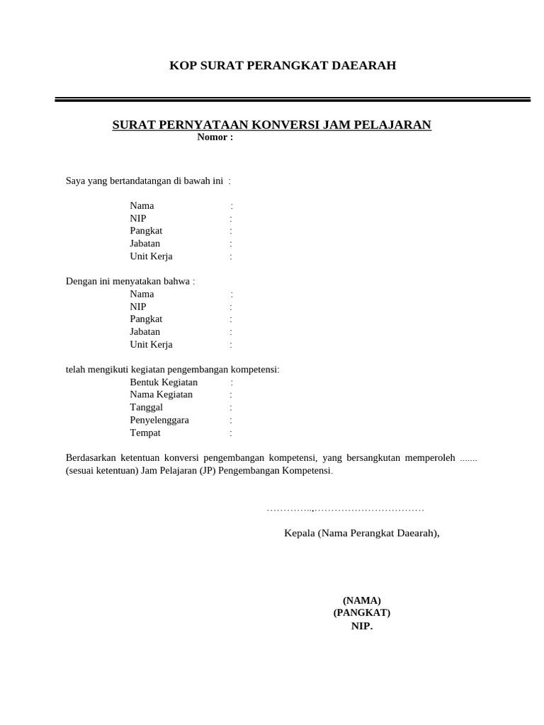 SURAT KONVERSI JP | PDF