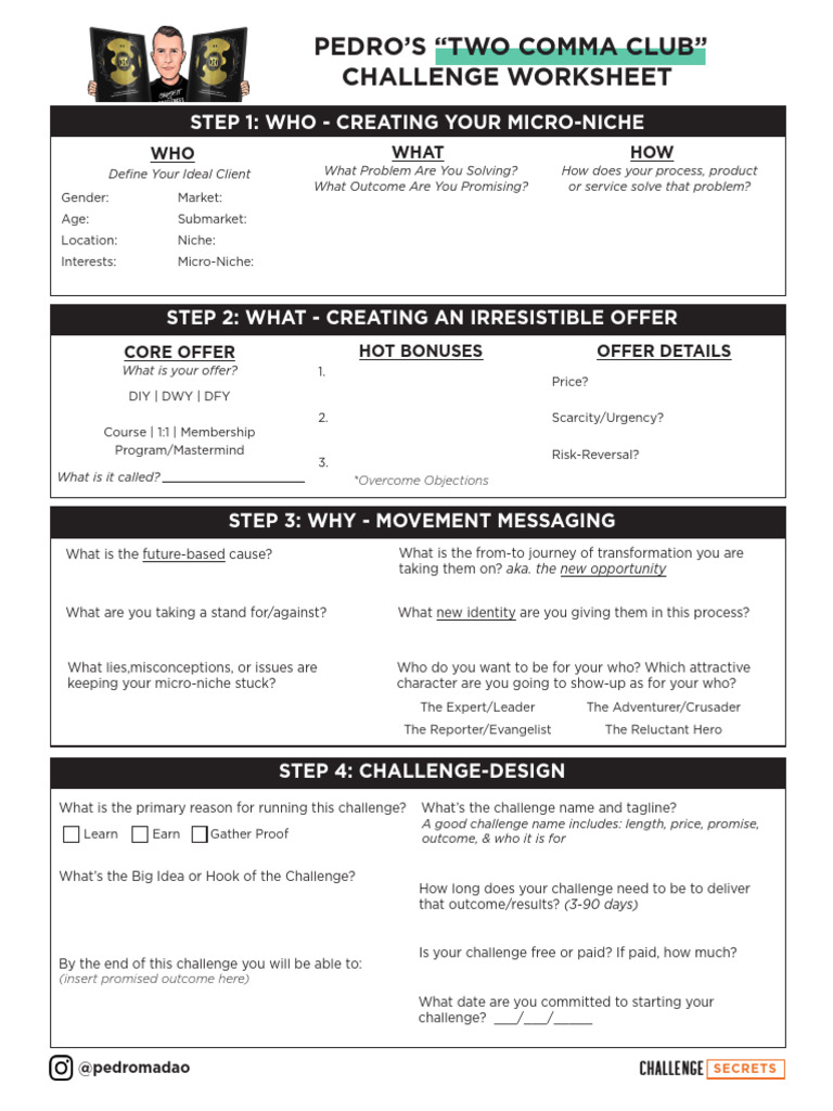 2CommaClub Challenge Design WKST | PDF | Communication