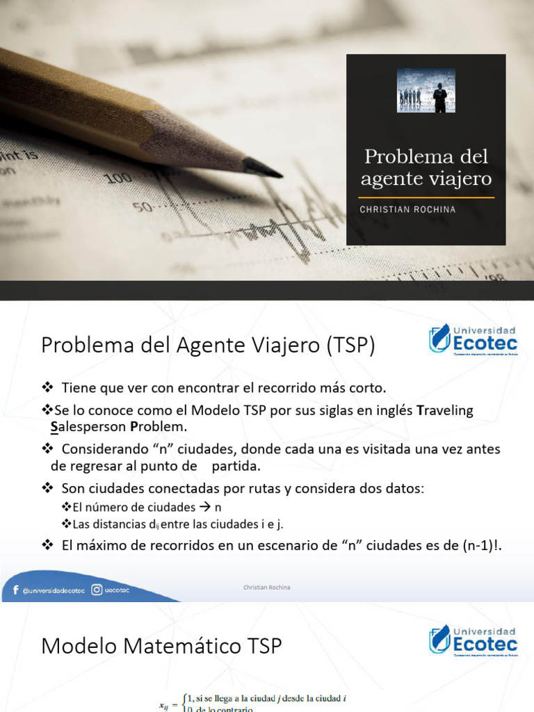 Modelo para El Problema Del Agente Viajero TSP | PDF