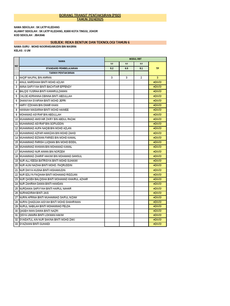 Rekod Transit RBT 6um | PDF