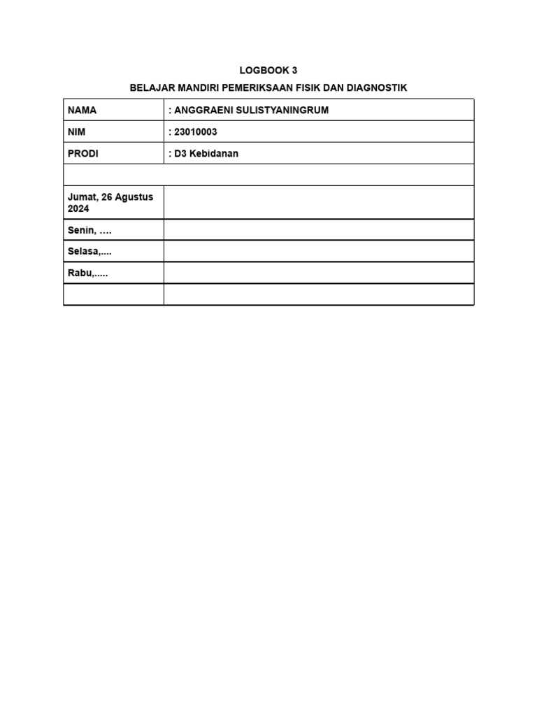 Contoh Logbook | PDF