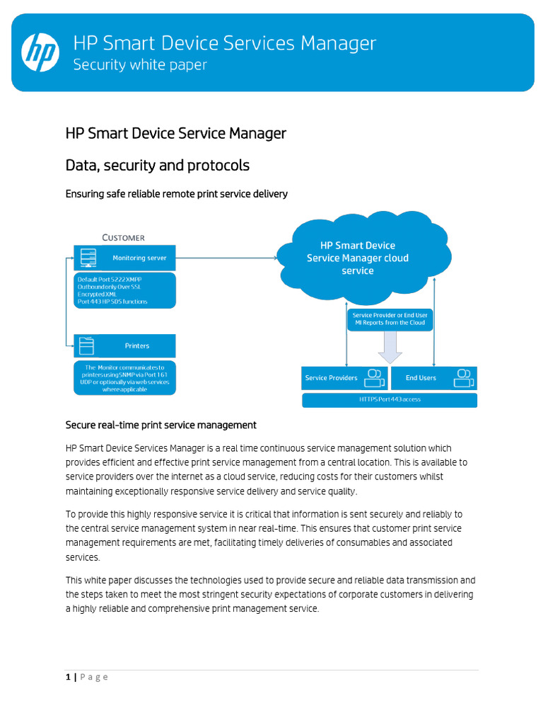 HP SDS Manager Data Security and Protocols | PDF