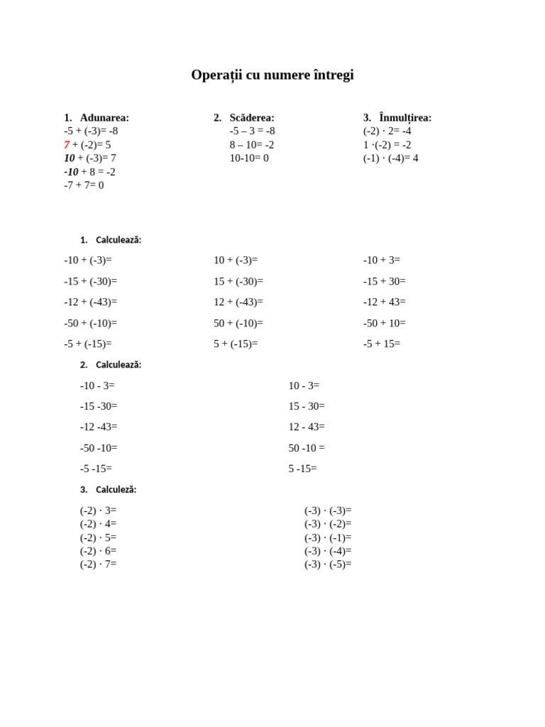 Ces - Operatii Cu - NR - Intr | PDF