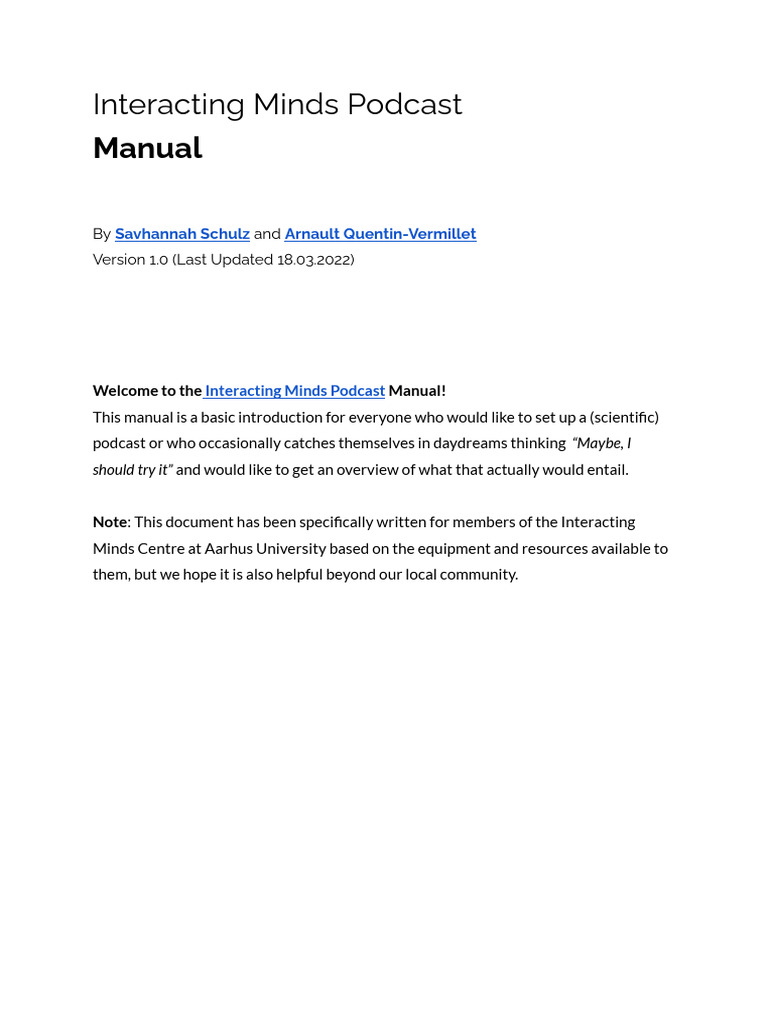 Podcast_Manual-v1.0 | PDF