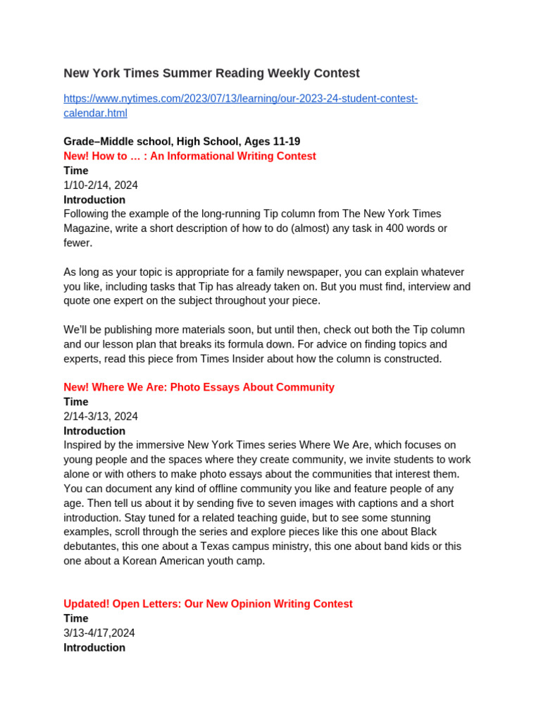 Writing Competition 2024 | PDF