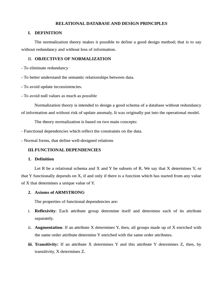 Relational Database and Design Principles | PDF