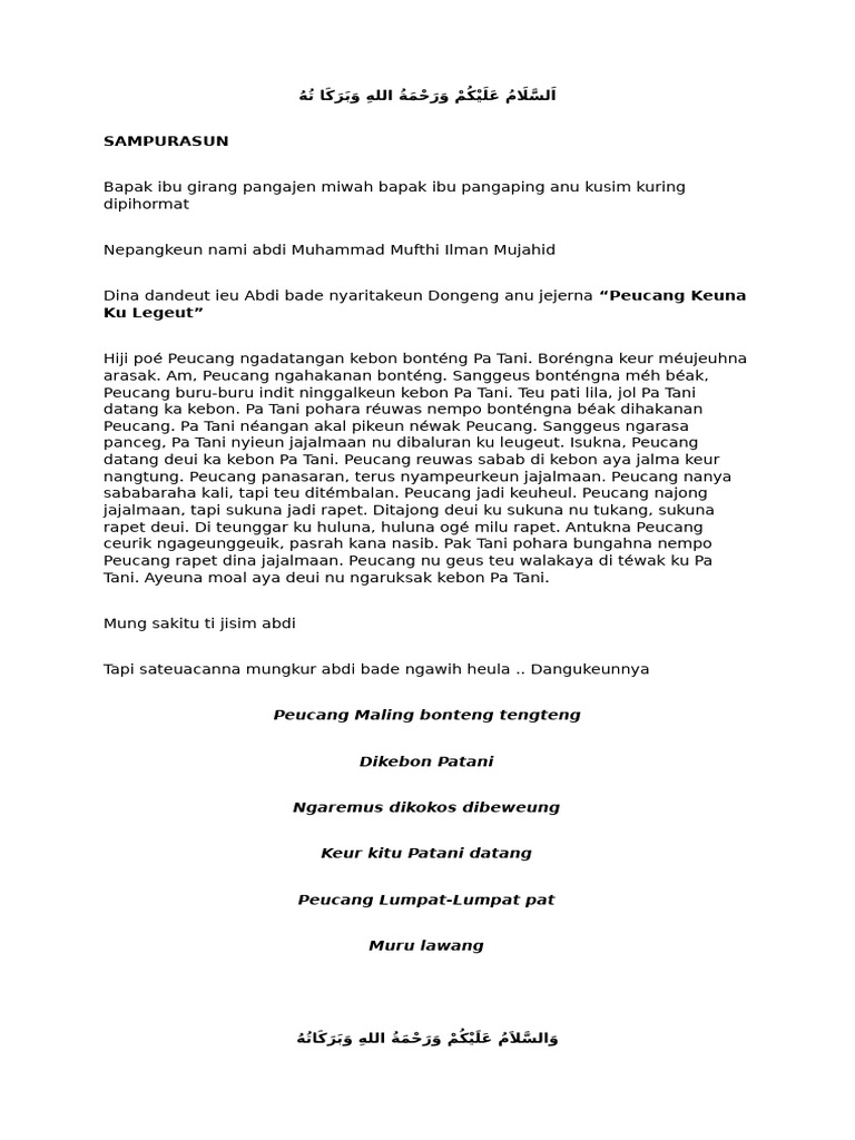 Peucang Keuna Legeut | PDF