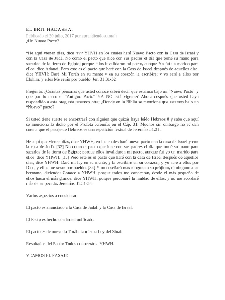 el Brit Hadasha | PDF