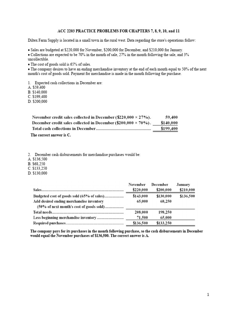 ACC Practice Solutions | PDF
