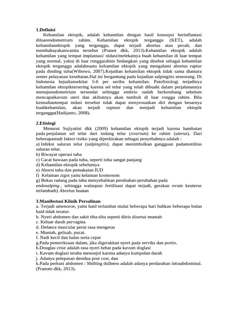 LP Pendarahan Awal Kehamilan KET | PDF