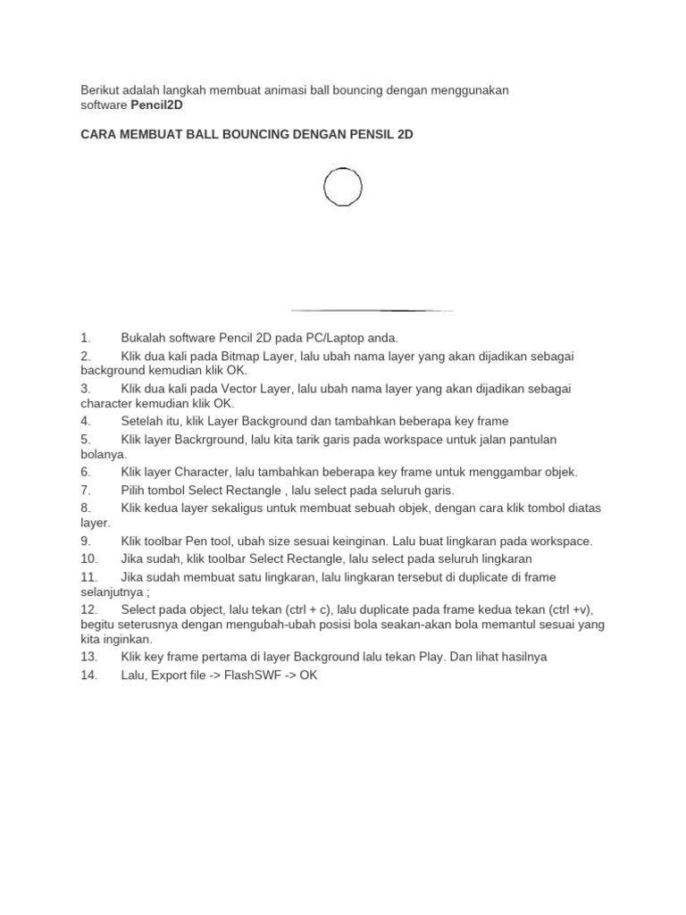 Berikut Adalah Langkah Membuat Animasi Ball Bouncing Dengan Menggunakan Software | PDF