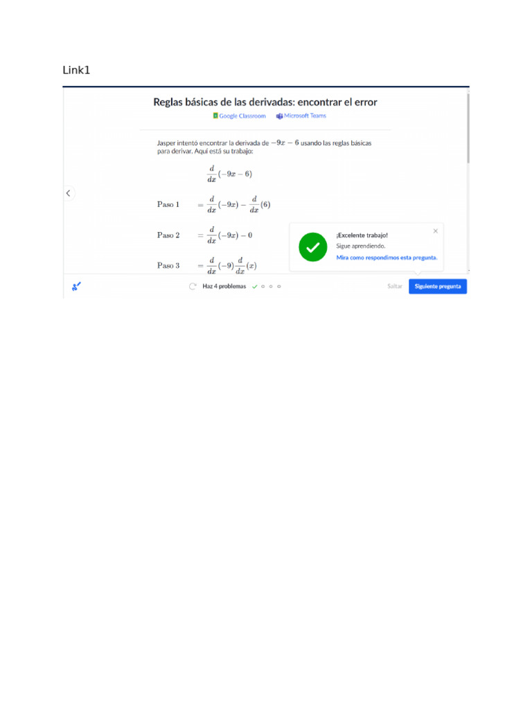 Deber N 7 Derivación Parte 1 - Repaso | PDF