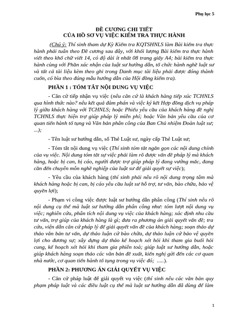 de Cuong Chi Tiet Kiem Tra Thuc Hanh 1 | PDF