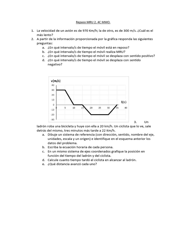 Repaso MRU 2 | PDF