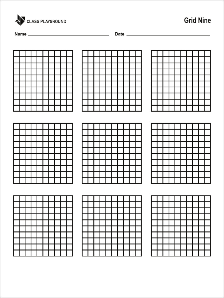Grid Nine Worksheet US Letter | PDF