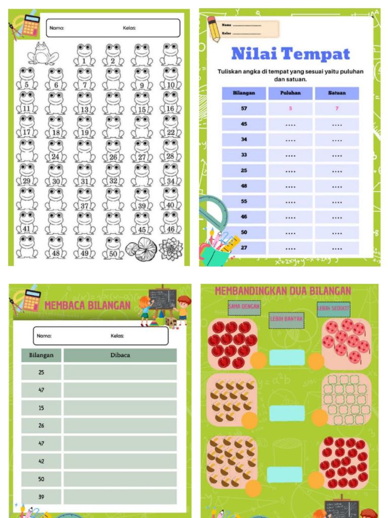 Matematika Bab 1 Membilang Sampai Dengan 50 | PDF