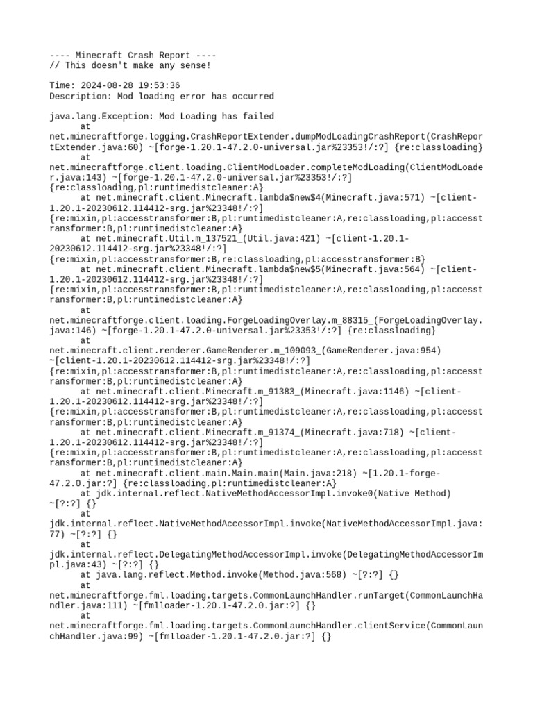 Minecraft Mod Loading Error | PDF | Computer Engineering | Computer Hardware