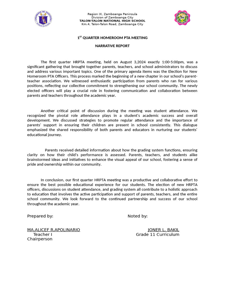 Combi 3B Hrpta Narrative Report | PDF | Social Science