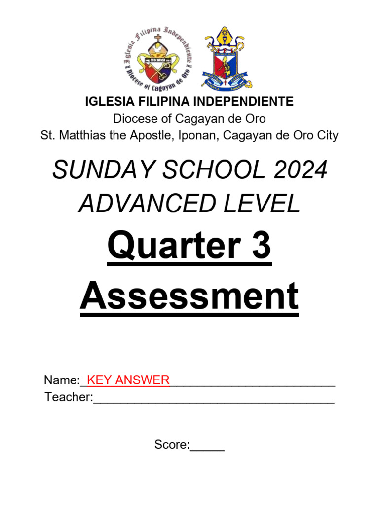 Q3 Examination - Advanced Key Answer | PDF