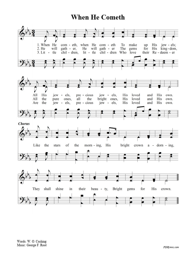 When He Cometh: Hymn by Cushing & Root | PDF | Travel | History