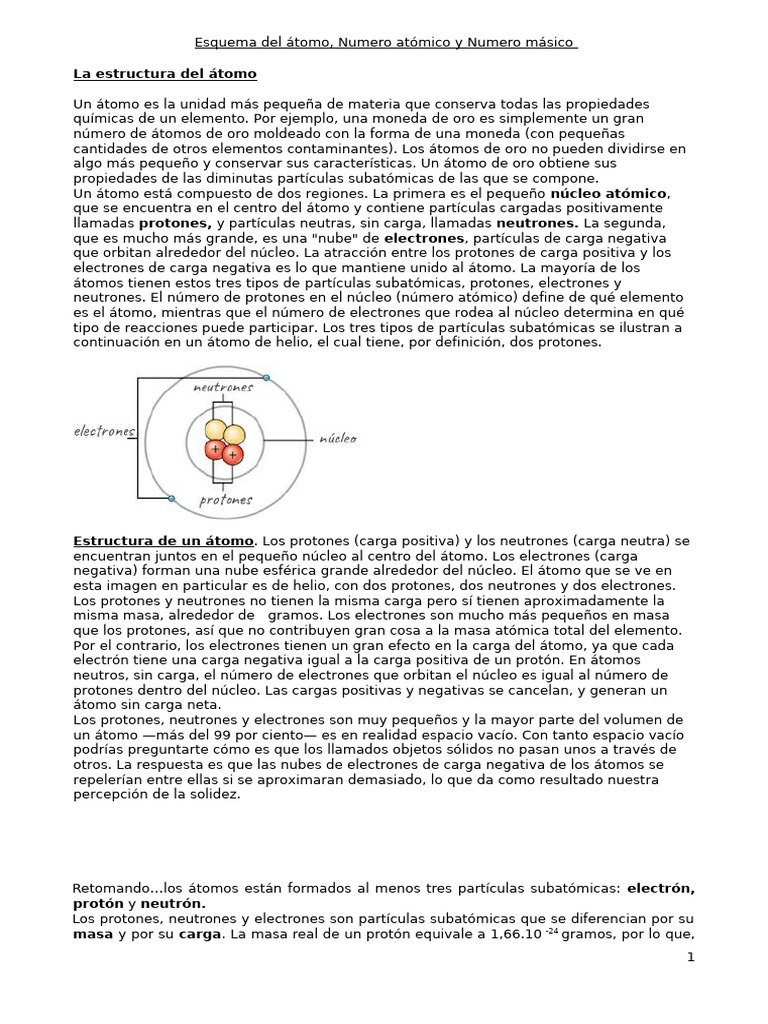 Primer Tema Átomo | PDF | Átomos | Ciencia y matemáticas