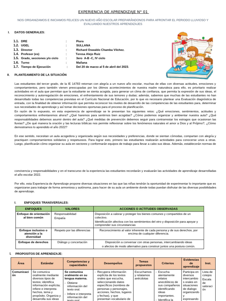 Experiencia de Aprendizaje n 1 | PDF