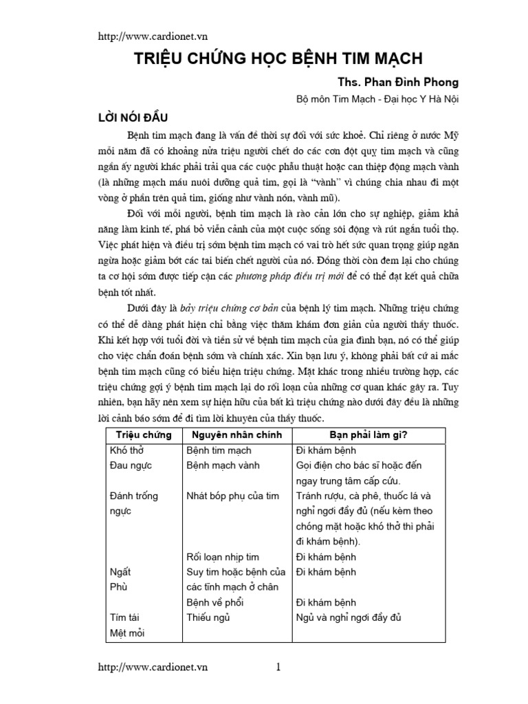 Trieu Chung Hoc Benh Tim Mach | PDF | Vietnam | Self-Improvement
