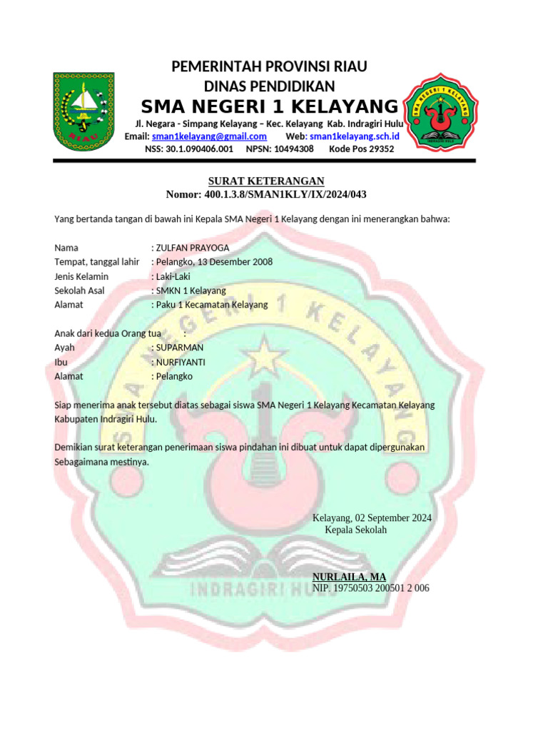Terima Siswa Pindah Pdf