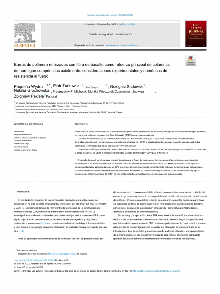 Basalt Fibre Reinforced Polymer Bars As Main Reinforcement of Axially ...