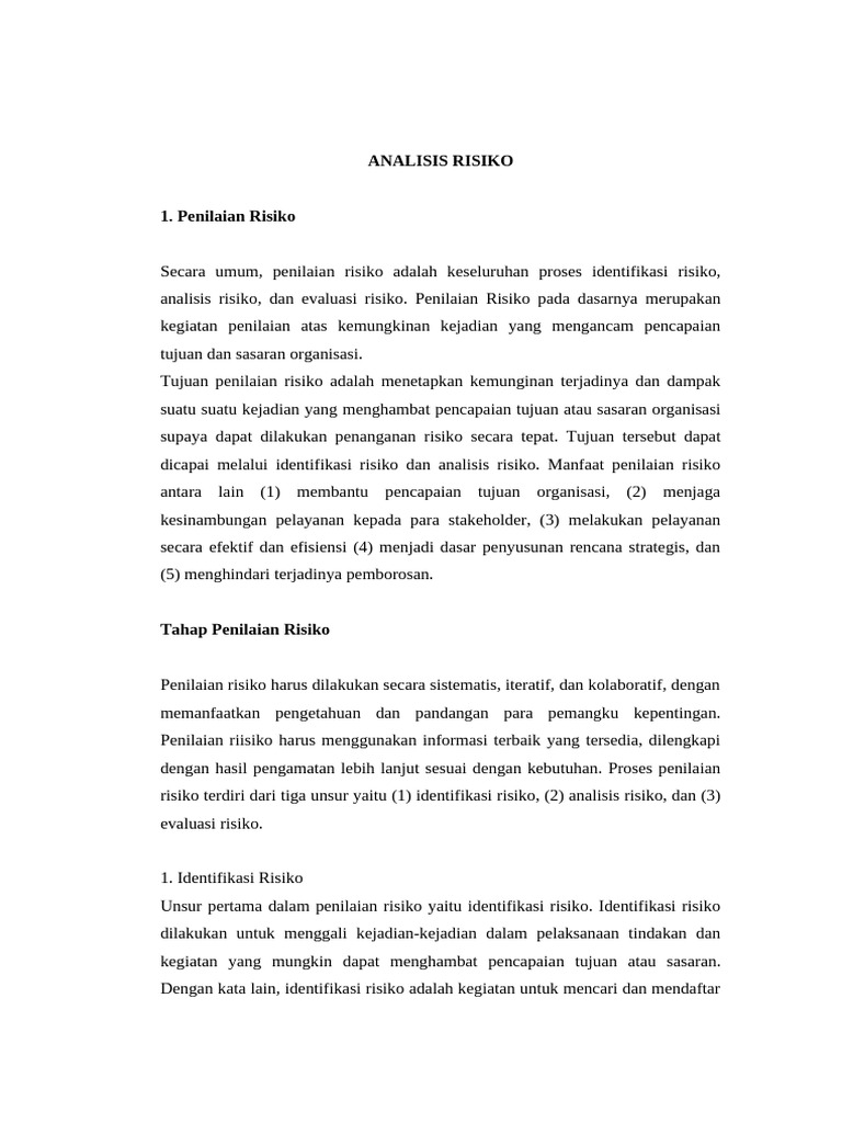 ANALISIS RISIKO | PDF