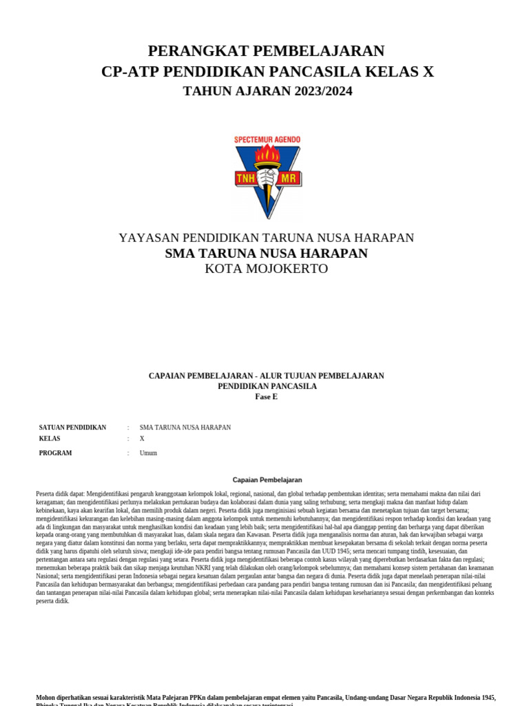 ATP - PKN - SMA 10 - Fase E 2021 | PDF