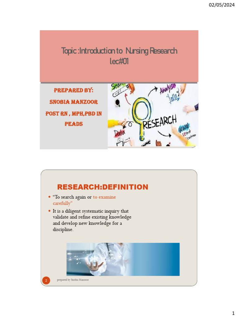 S.lecture #01 Intro To Reserach | PDF
