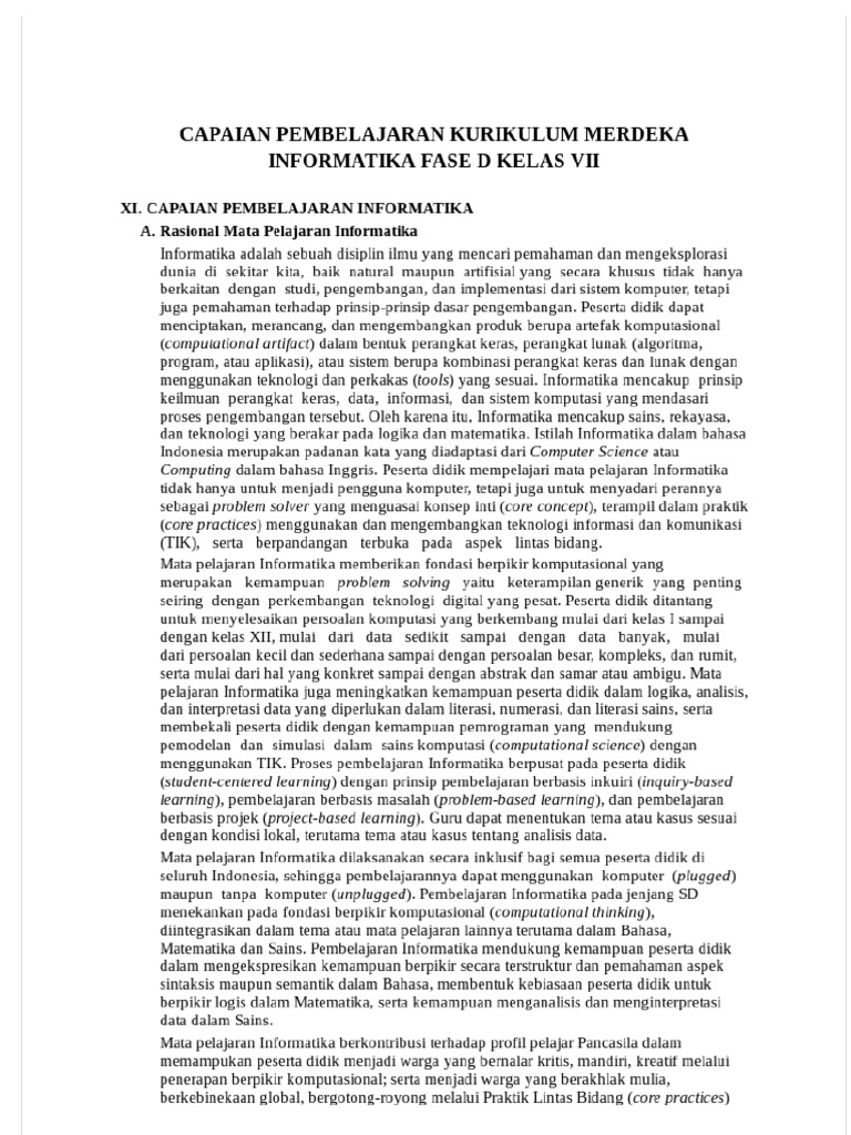 CP Fase D7 - Informatika | PDF