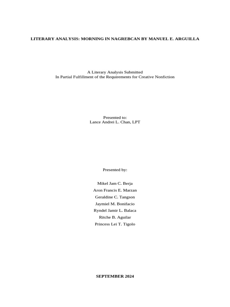 Bam LITERARY ANALYSIS | PDF