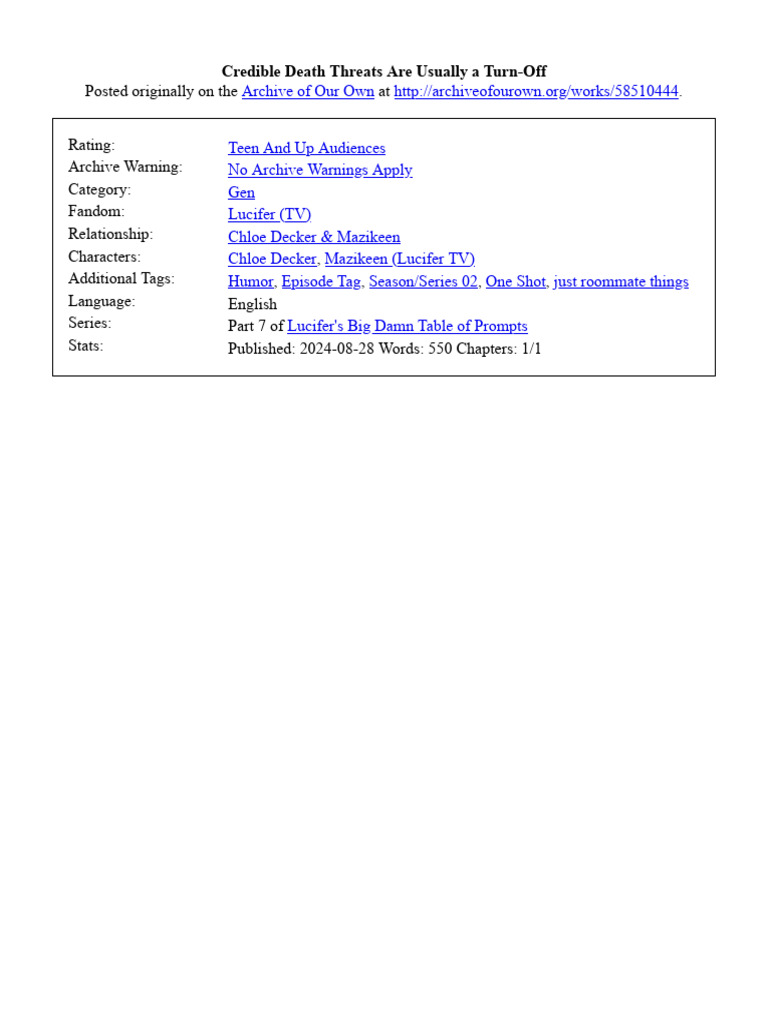 Credible Death Threats | PDF