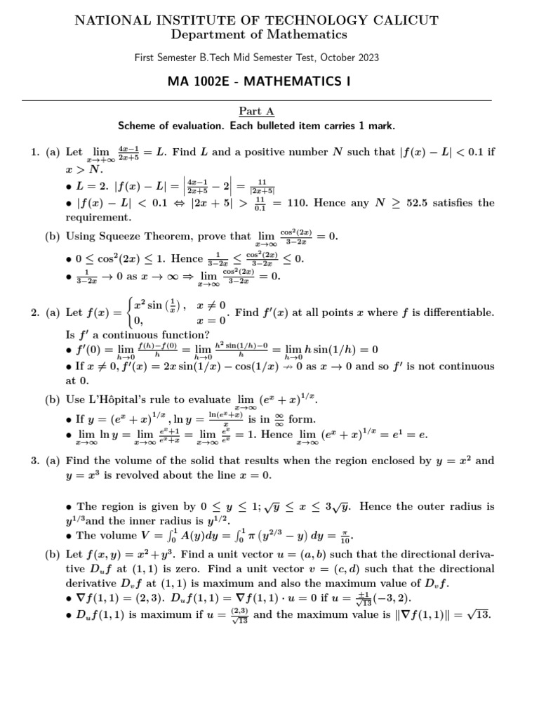 Maths1 midsem 2023 | PDF Maths1 midsem 2023 | PDF