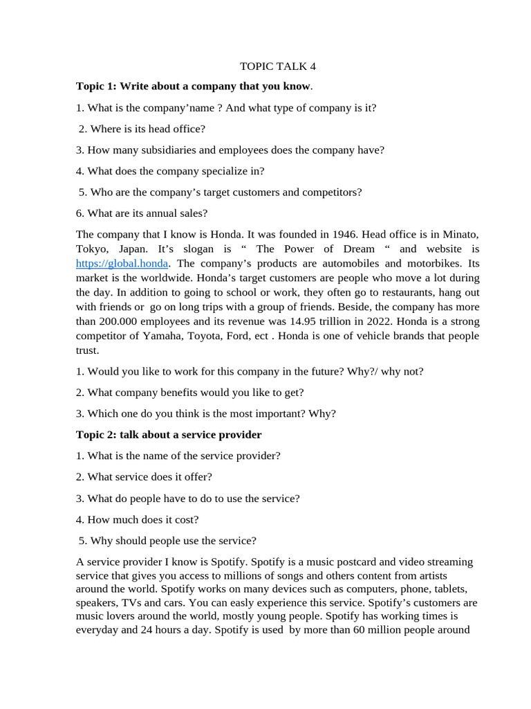 Topic Talk 4 | PDF