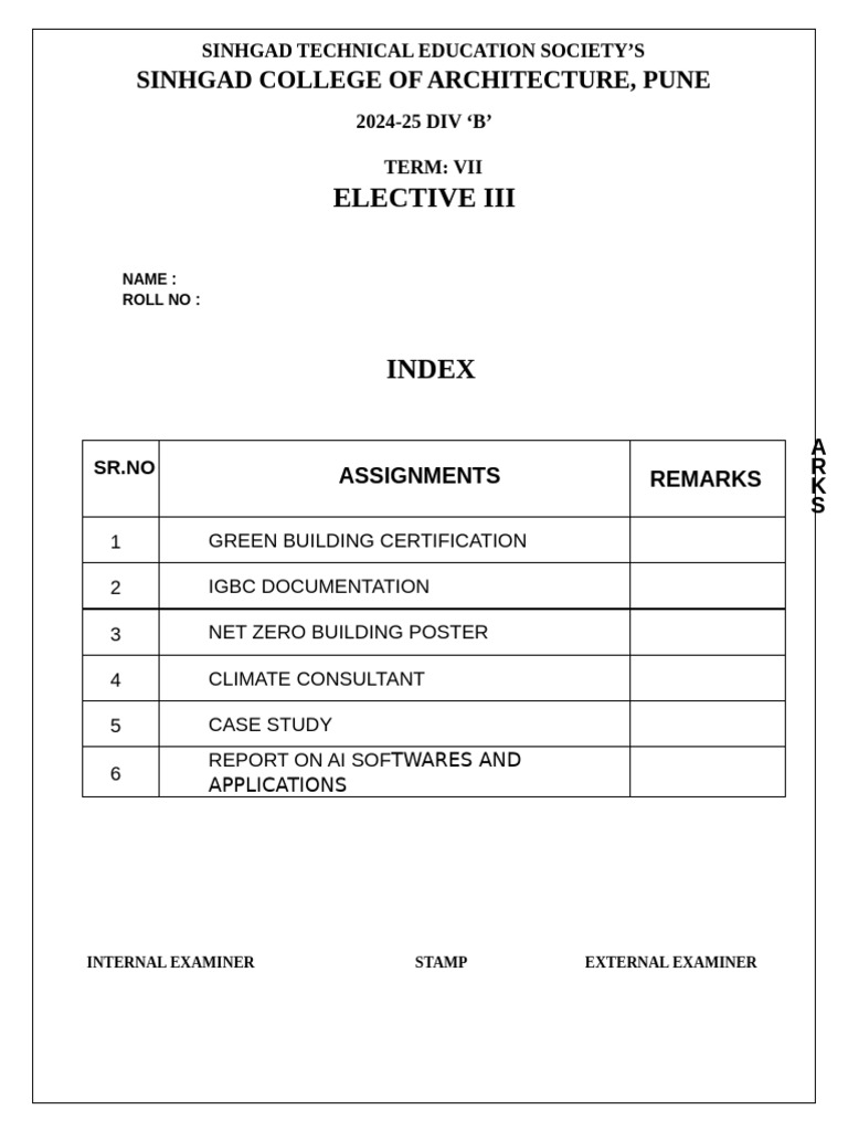 Elective Iii Index | PDF