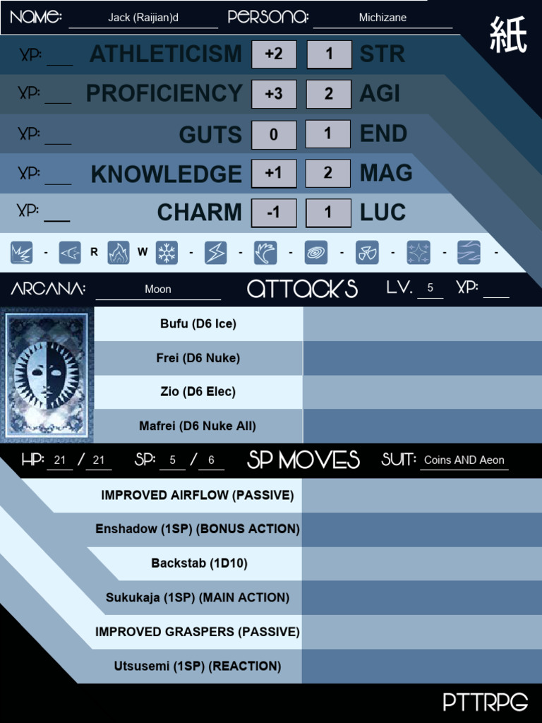 Jack's Persona Sheet V10 | PDF